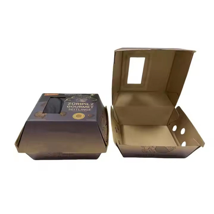 Disposable Custom Biodegradable Kraft Burger Boxes Eco-Friendly ...