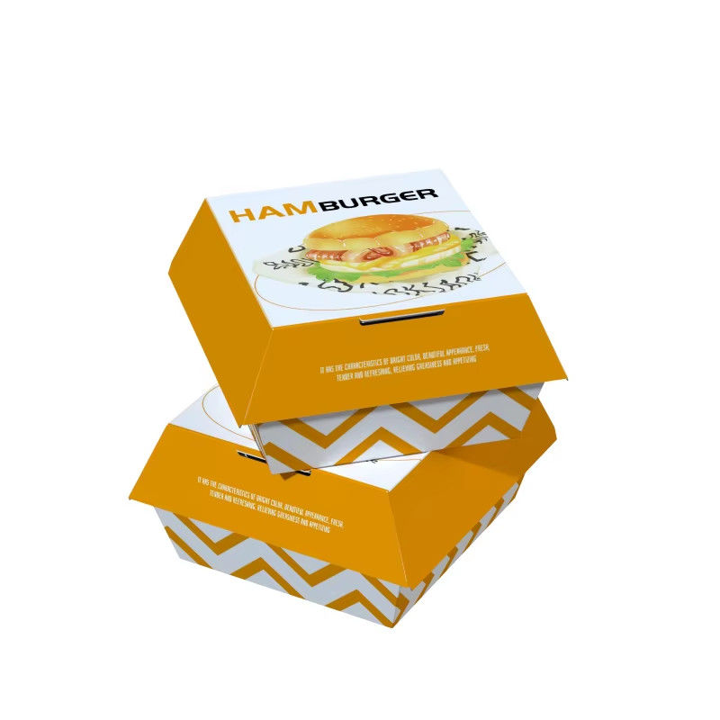 Customized Color Paperboard Hamburger Box Recyclable Fast Food Grade ...