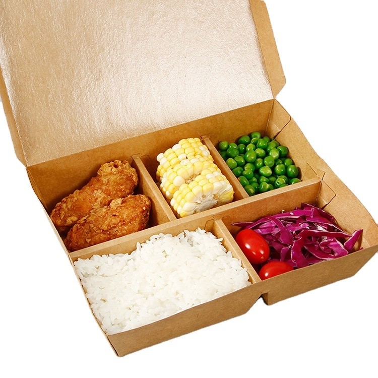 Custom Disposable Paper Take Out Boxes Containers Kraft Paper Multi ...