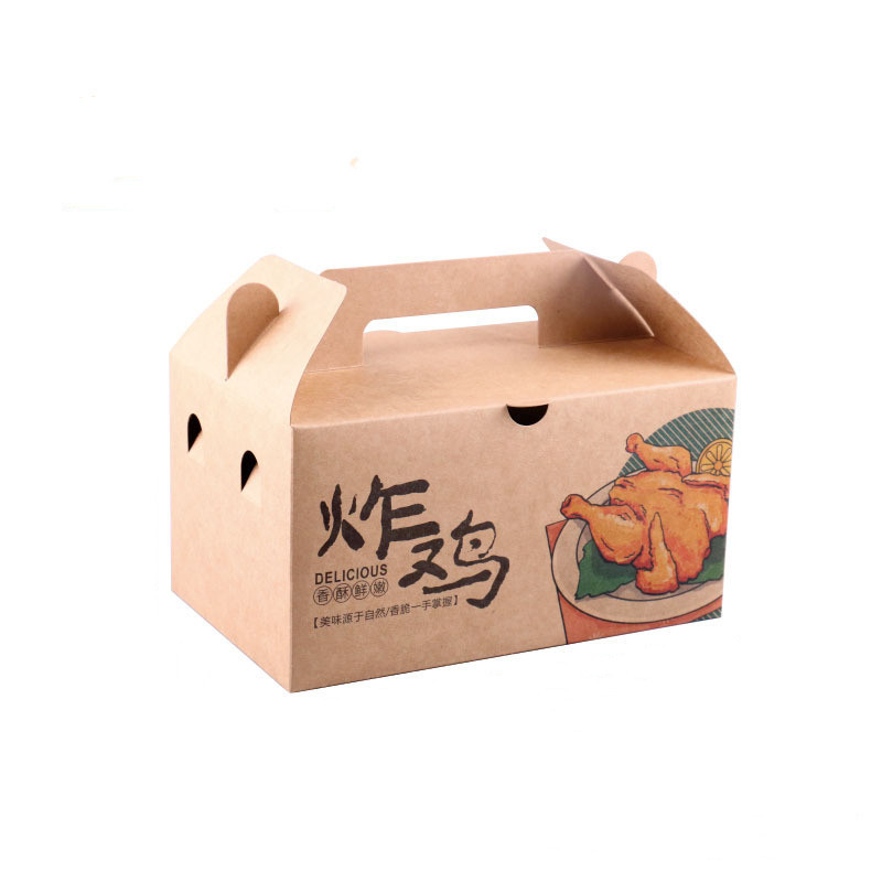 Sustainable Fried Chicken Boxes Packaging Meal Paper Box UV Coating